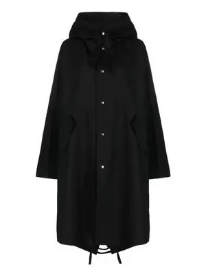 JIL SANDER Logo Parka Coat - Black
