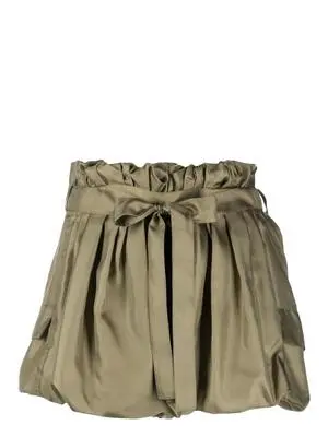 Saint Laurent Bouffant Silk Shorts - Green
