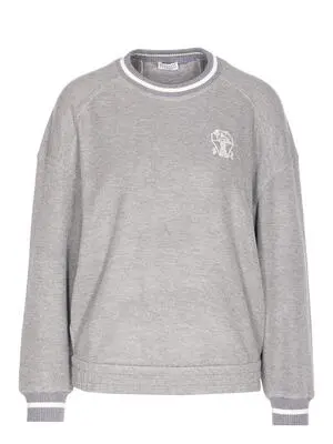 BRUNELLO CUCINELLI Brunello Cucinelli Embroidered Detail Crew Neck Sweater
