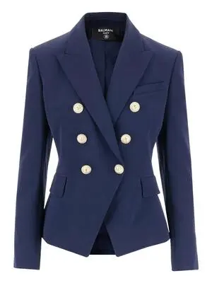 Balmain Double Breasted Blazer - Blue