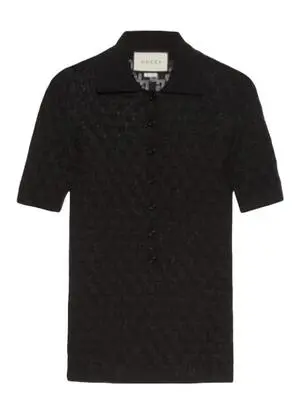 GUCCI Gucci Geometric G Knitted Polo Shirt
