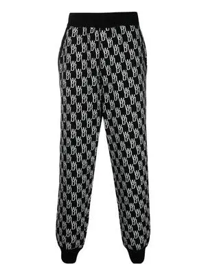 We11Done Monogram Knit Trousers - Black