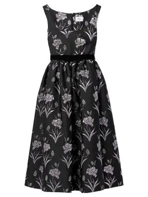 Erdem Sleeveless Floral Jacquard Midi Dress - Black