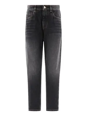 Brunello Cucinelli Tapered Leg Jeans - Black