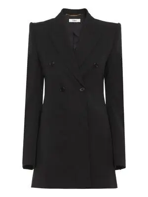 Chloé Double-breasted Tailored Wool Dress - Black