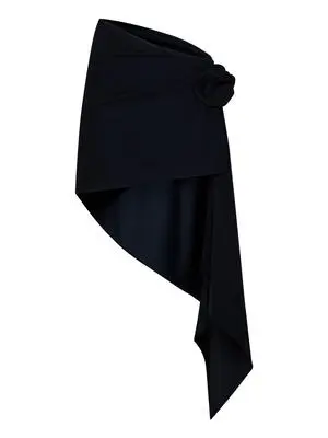 Magda Butrym Asymmetrical Draped Swim Skirt - Black