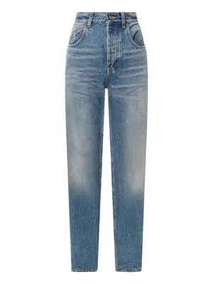 Saint Laurent Saint Laurent High-Rise Straight-Leg Jeans Blue