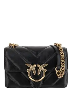 Pinko Matelassé Chain Shoulder Bag - Black