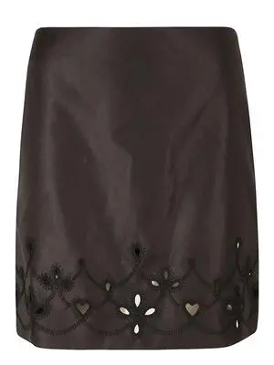 Chloé Embroidered A-line Mini Skirt - Black