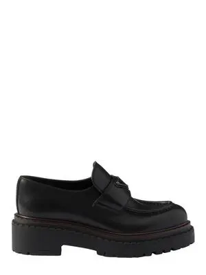 Prada Triangle-logo Slip-on Loafers - Black