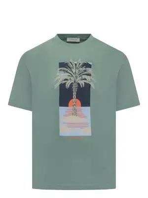 LANVIN Graphic Printed Crewneck T-shirt - Green