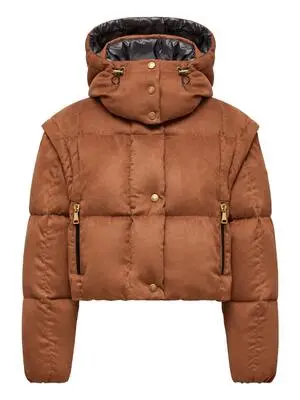 Moncler Paterne 2-in-1 Cropped Padded Jacket - Brown