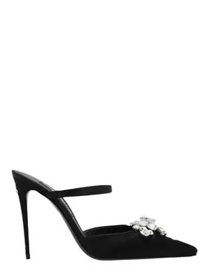 Dolce & Gabbana Embellished Pointed Toe Stiletto Mules - Black