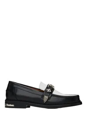 TOGA VIRILIS Round Toe Loafers With Strap Detailing - Black