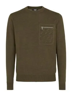 Fendi Long Sleeved Crewneck Jumper - Green