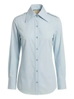 Gucci Pointed Collar Button-up Shirt - Light Blue