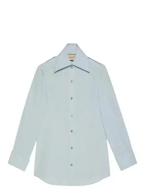 Gucci Pointed Collar Button-up Shirt - Light Blue