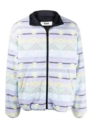 MSGM Abstract Pattern Fleece Jacket - Multicolor