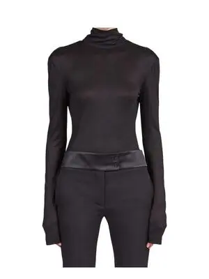 FERRAGAMO High-neck Blouse With V-shaped Back - Black