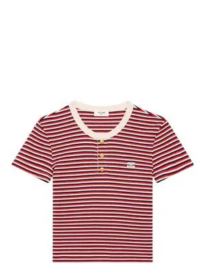Celine Triomphe Striped Jersey T-shirt - No