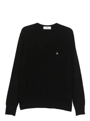 VIVIENNE WESTWOOD Orb Logo Fine Knit Sweater - Black