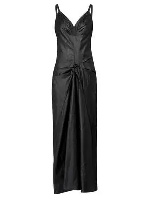 MAISON MARGIELA Ruched Sweetheart Neck Midi Dress - Black