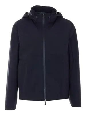 Herno Zip-up Hooded Jacket With Zipper Pocket - Black