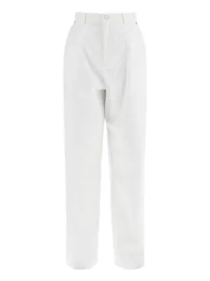 Moschino Patch Wide Leg Pants - White