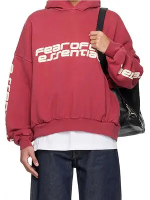 Fear Of God Logo Hoodie - Red