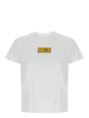 MAISON MARGIELA Crewneck T-shirt With Logo Patch - White