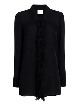 Khaite Luca Long-sleeved Ruffled Shirt - Black