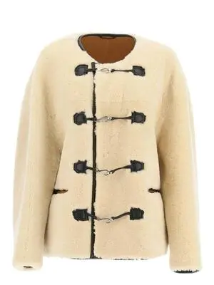 TOTEME Teddy Shearling Clasp Buttoned Coat - No
