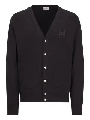 Moncler Moncler Embroidered Monogram Cardigan Black