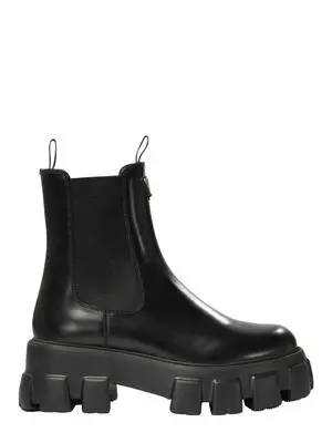 Prada Monolith Round-toe Chelsea Boots - Black