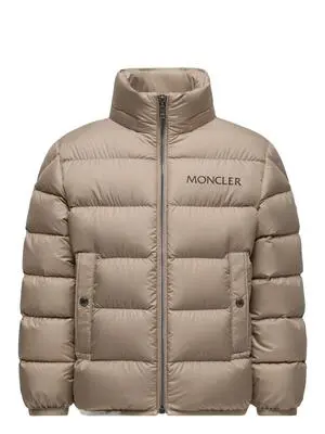 Moncler Bajan Down Jacket With Logo Detail - Light Brown