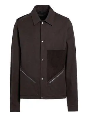 Rick Owens Tour Snap Front Straight Hem Jacket - Brown