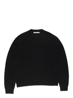 Acne Studios Logo Patch Crewneck Knit Sweater - Black