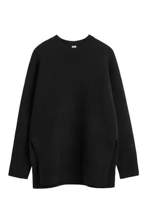 TOTEME Double-knit Sweater With Side Slits - Black