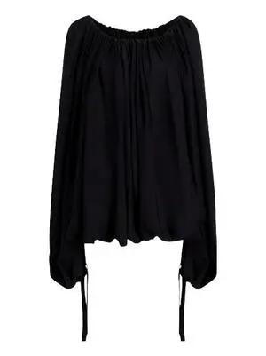 Khaite Nash Draped Blouse - Black