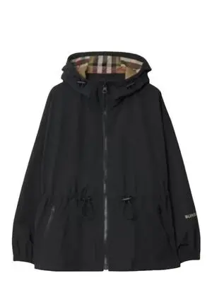 Burberry Hooded Jacket With Drawstring Waist - Black