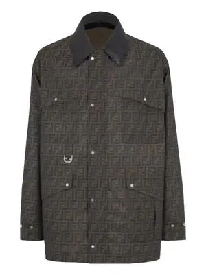 Fendi Monogrammed Collared Jacket - Brown