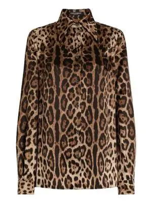 Dolce & Gabbana Leopard Print Silk Shirt - Multi-colored