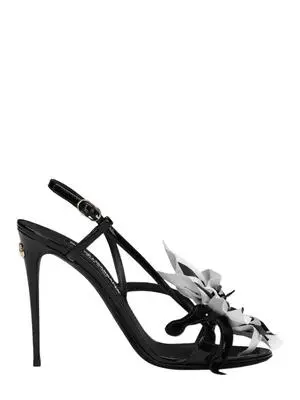 Dolce & Gabbana Keira Floral Embellished Stiletto Sandals - Black