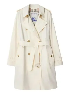 Burberry Double Breasted Gabardine Kensington Trench Coat - Cotton