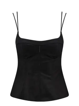 Stella McCartney Peplum Top With Shoulder Straps - Black