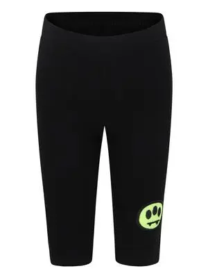 BARROW Barrow Elasticated Waistband Jersey Shorts With Embroidered Smiley Face