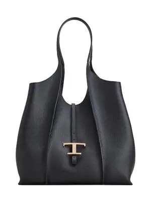 TOD'S Timeless Top Handle Medium Shopping Bag - Black