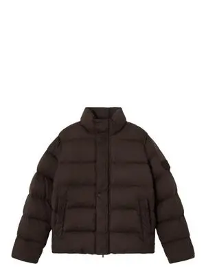 Stone Island Stone Island Padded Down Jacket With Logo Patch Dark Brown