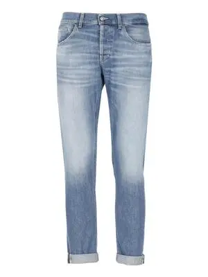 DONDUP Faded Ruffle Denim Trousers - Blue