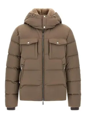 MOORER Moorer Alarick Hooded Down Jacket Brown